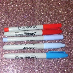 Sharpie | Office | 5 Bundle Of 5 Sharpies Permanent Markers Blue Red ...